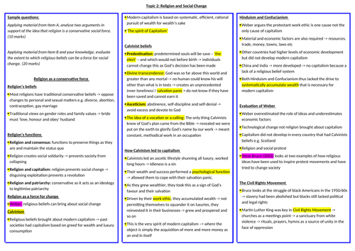 AQA A Level Sociology revision plans: Beliefs in Society | Teaching ...
