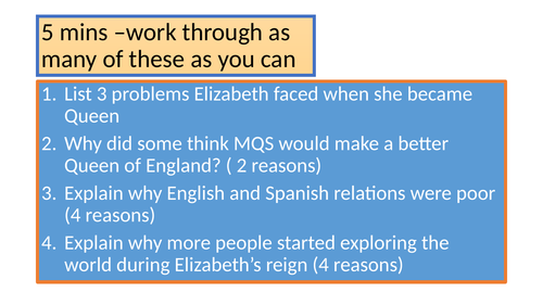 Elizabeth I GCSE Edexcel Revision | Teaching Resources