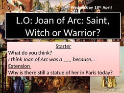 Joan of Arc Source Analysis lessons | Teaching Resources