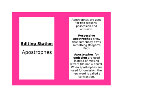 Editing stations for writing | Teaching Resources
