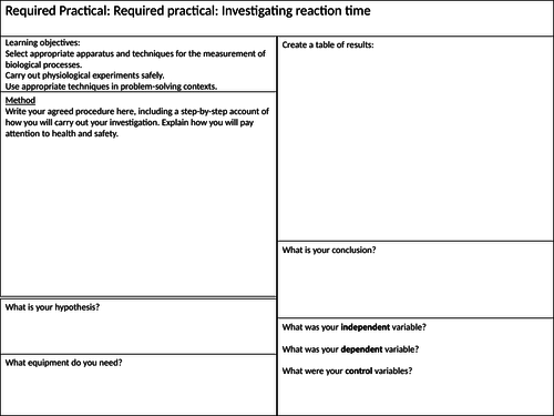 Biology Required Practical Revision Mats | Teaching Resources