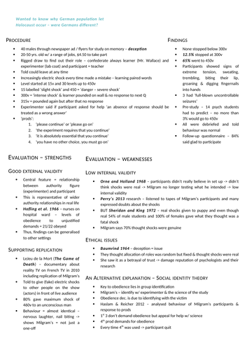 Revision posters for AQA A Level or AS Psychology - Social Influence ...