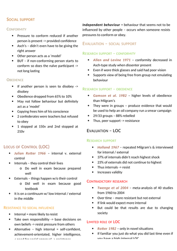 Revision posters for AQA A Level or AS Psychology - Social Influence ...