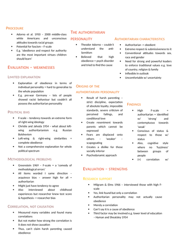 Revision posters for AQA A Level or AS Psychology - Social Influence ...