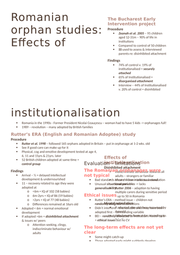 Revision posters for AQA A Level or AS Psychology - Attachment ...