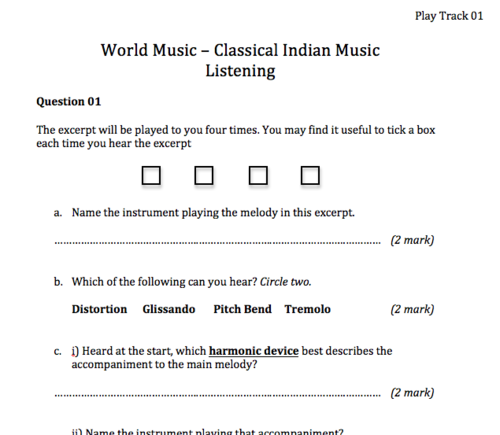 OCR GCSE Music - "Classical Indian Music" Area of Study 3 "Rhythms of ...