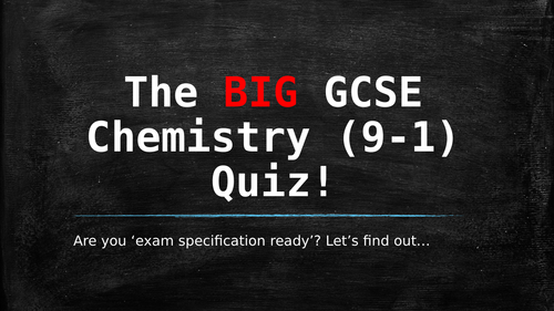 The BIG GCSE Chemistry (9-1) Revision Quiz - TOPIC 1 & 2 Bundle ...