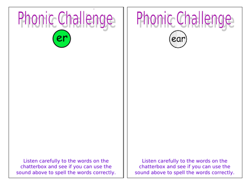 Phonics Challenge Cards | Teaching Resources