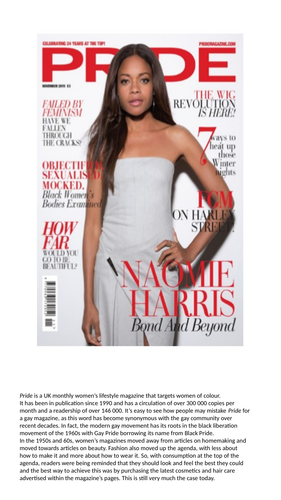 Pride and GQ Magazines (Eduqas GCSE Media) UPDATED JUNE 2019 | Teaching ...
