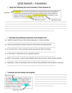 GCSE Spanish Translation & Vocab Practice | Teaching Resources