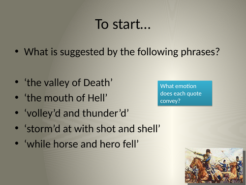 Charge of the Light Brigade - intro lessons | Teaching Resources
