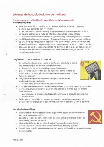 AQA Jovenes de hoy, ciudadanos de manana NOTES for NEW A LEVEL SPANISH ...