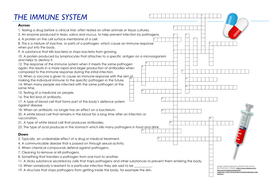 Immune System Crossword - EDEXCEL GCSE (9-1) Combined Science Paper 1 ...