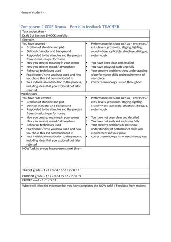 Eduqas GCSE Drama 1-9 Component 1 assessment | Teaching Resources