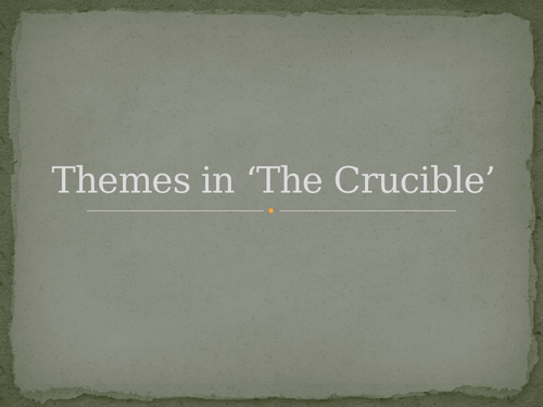 The Crucible | Teaching Resources
