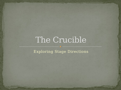 The Crucible | Teaching Resources