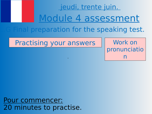 French Studio 2 Module 4 Preparation for speaking assessment | Teaching ...