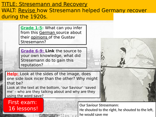 REVISION Stresemann and recovery (Edexcel 9-1: Weimar and Nazi Germany ...