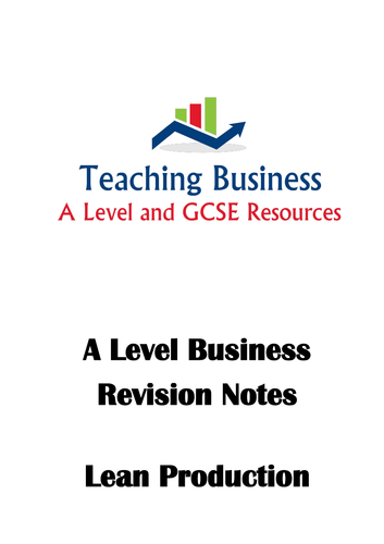 Eduqas A Level Business - Lean Production | Teaching Resources