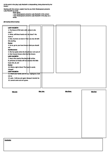 Macbeth Essay Planning Templates- with extracts and model | Teaching ...