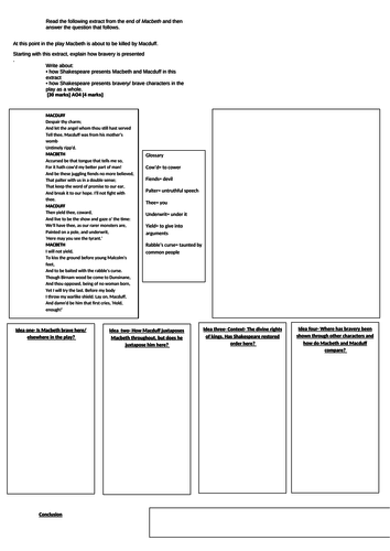 Macbeth Essay Planning Templates- with extracts and model | Teaching ...