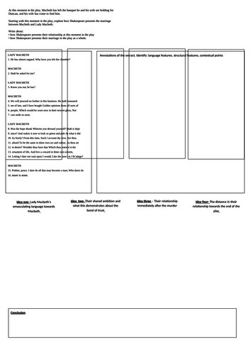 Macbeth Essay Planning Templates- with extracts and model | Teaching ...