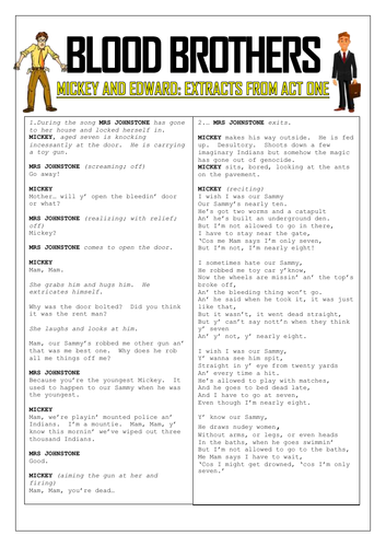 Blood Brothers - Mickey and Edward! | Teaching Resources