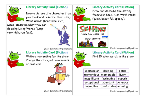 Library Activity Cards | Teaching Resources
