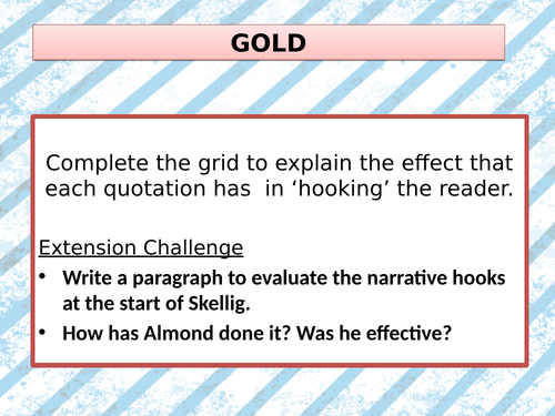 SKELLIG - Lesson 1 - How to engage your reader from the start. UPPER ...