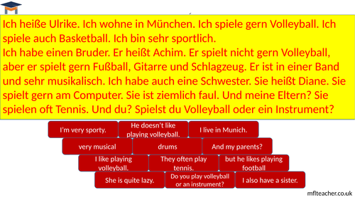 German - Sports Reading Challenge | Teaching Resources