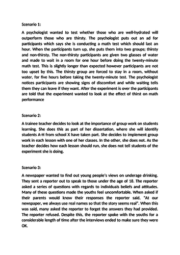 Psychology ethical guidelines incl. scenarios | Teaching Resources