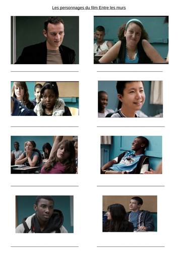 Entre les murs - match character to name | Teaching Resources