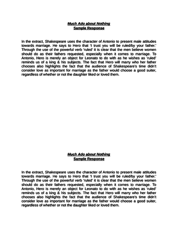 Much Ado about Nothing Act 5 | Teaching Resources