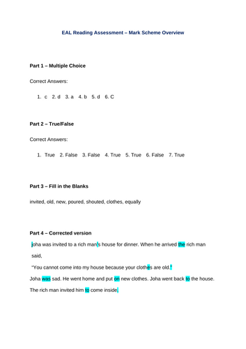 KS3 EAL Placement Test: Reading & Writing Assessment for New Arrivals ...