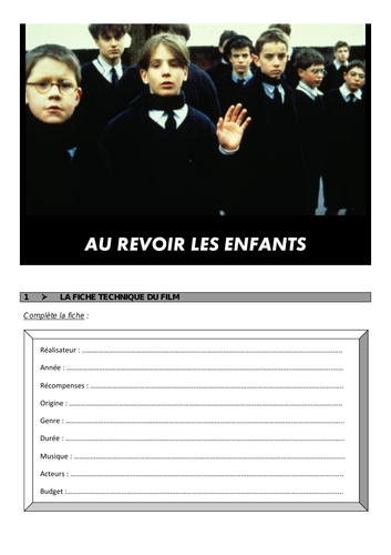 Au Revoir les Enfants - Study Guide | Teaching Resources