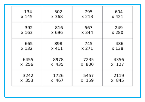 Y6 Sats revision- revise long multiplication and long division ...