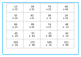 Y6 Sats revision- revise long multiplication and long division ...