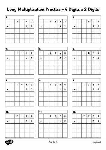 Y6 Sats revision- revise long multiplication and long division ...