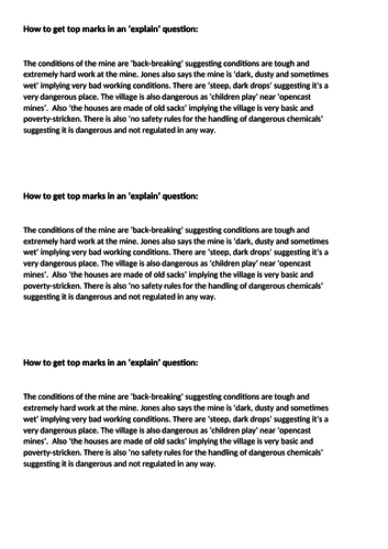 'Explain' Question WJEC English Language GCSE exam revision | Teaching ... 'Explain' Question WJEC English Language GCSE exam revision | Teaching ...