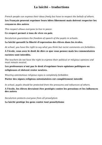 La laïcité à l’école en France | Teaching Resources