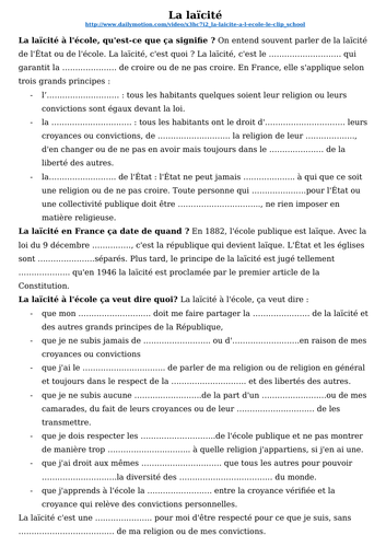 La laïcité à l’école en France | Teaching Resources