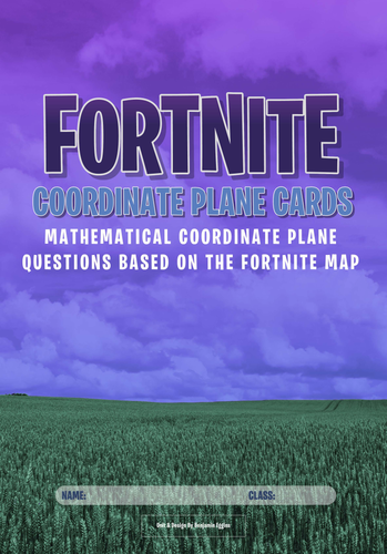 FORTNITE - MATHS - COORDINATE PLANE ACTIVITY CARDS - 48 Question Cards ...