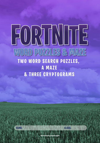 FORTNITE - FUN PUZZLES - Word Searches, Cryptograms, & Maze | Teaching ...