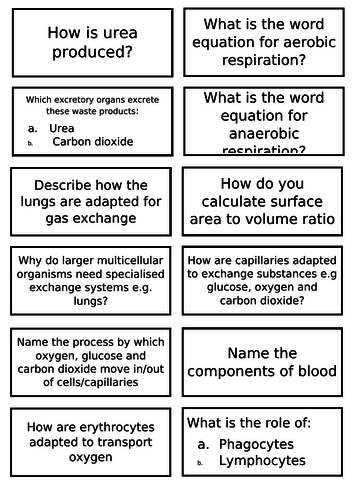 Edexcel Combined Science BIology Paper 2 revision flash cards ...