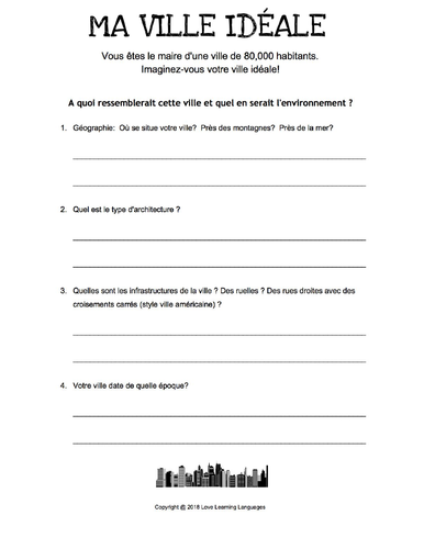 Ma ville idéale - Discussion ciblée - French themed conversation ...