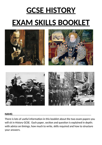 GCSE History AQA Exam skills booklet | Teaching Resources GCSE History AQA Exam skills booklet | Teaching Resources