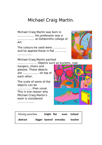 Michael Craig Martin resources | Teaching Resources