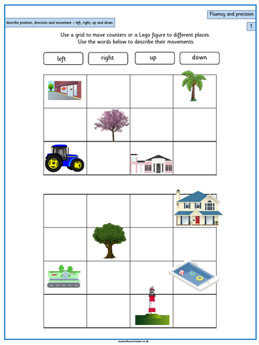 Year 1- Position and Direction Differentiated Worksheets- White Rose ...
