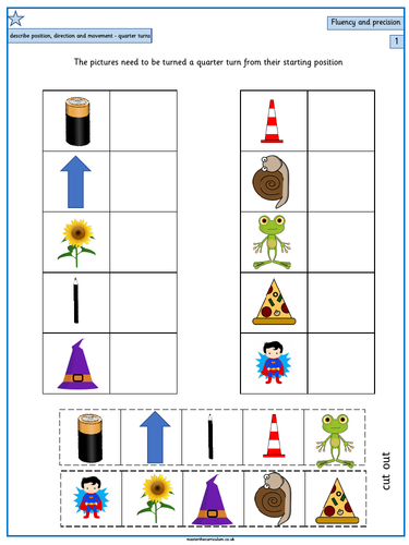Year 1- Position and Direction Differentiated Worksheets- White Rose ...