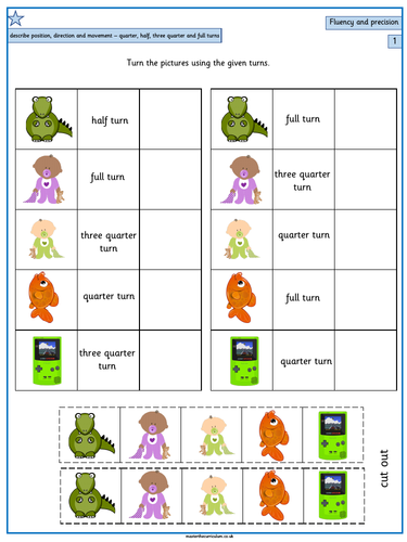 Year 1- Position and Direction Differentiated Worksheets- White Rose ...
